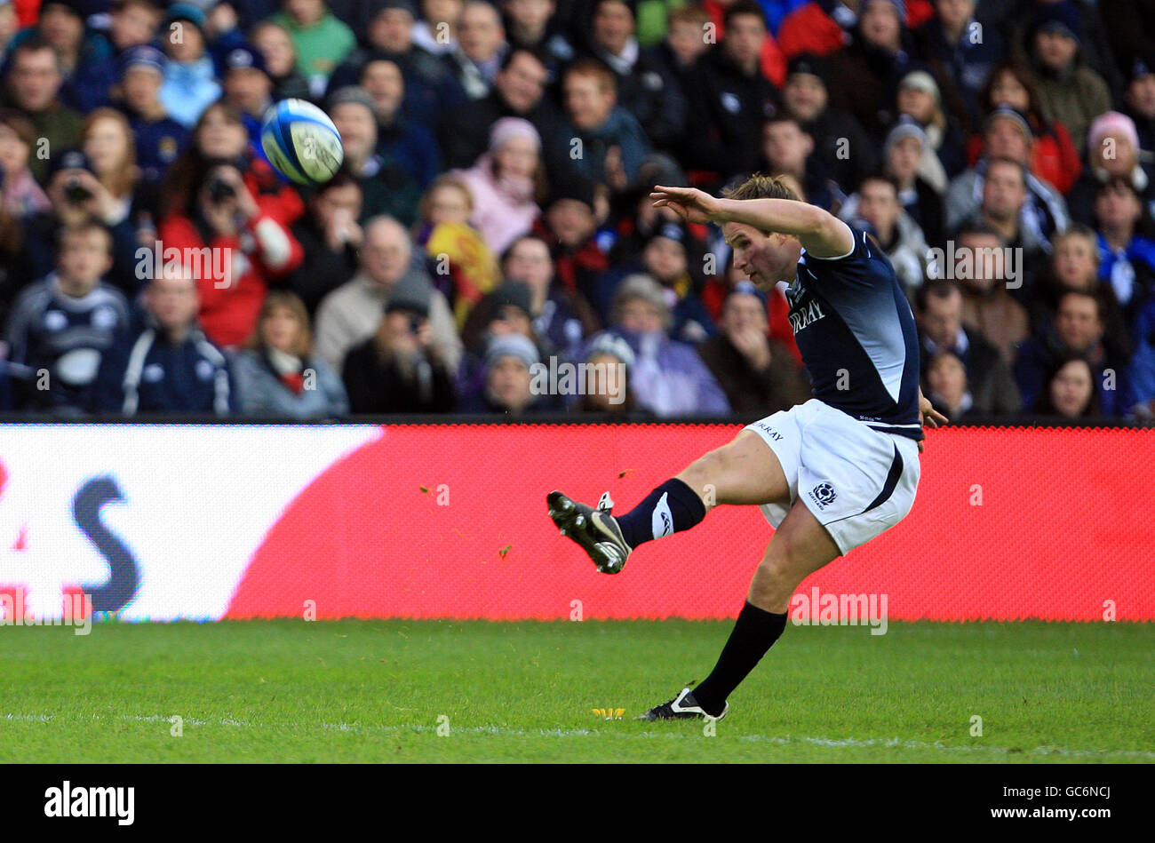 Scotlands phil godman kicks a penalty hi-res stock photography and ...