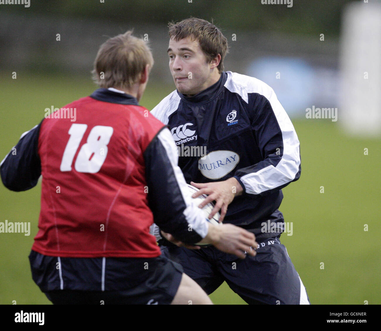 Scotland's Alex Grove (right) and Ben Cairns during a training session at Murrayfield, Edinburgh ...