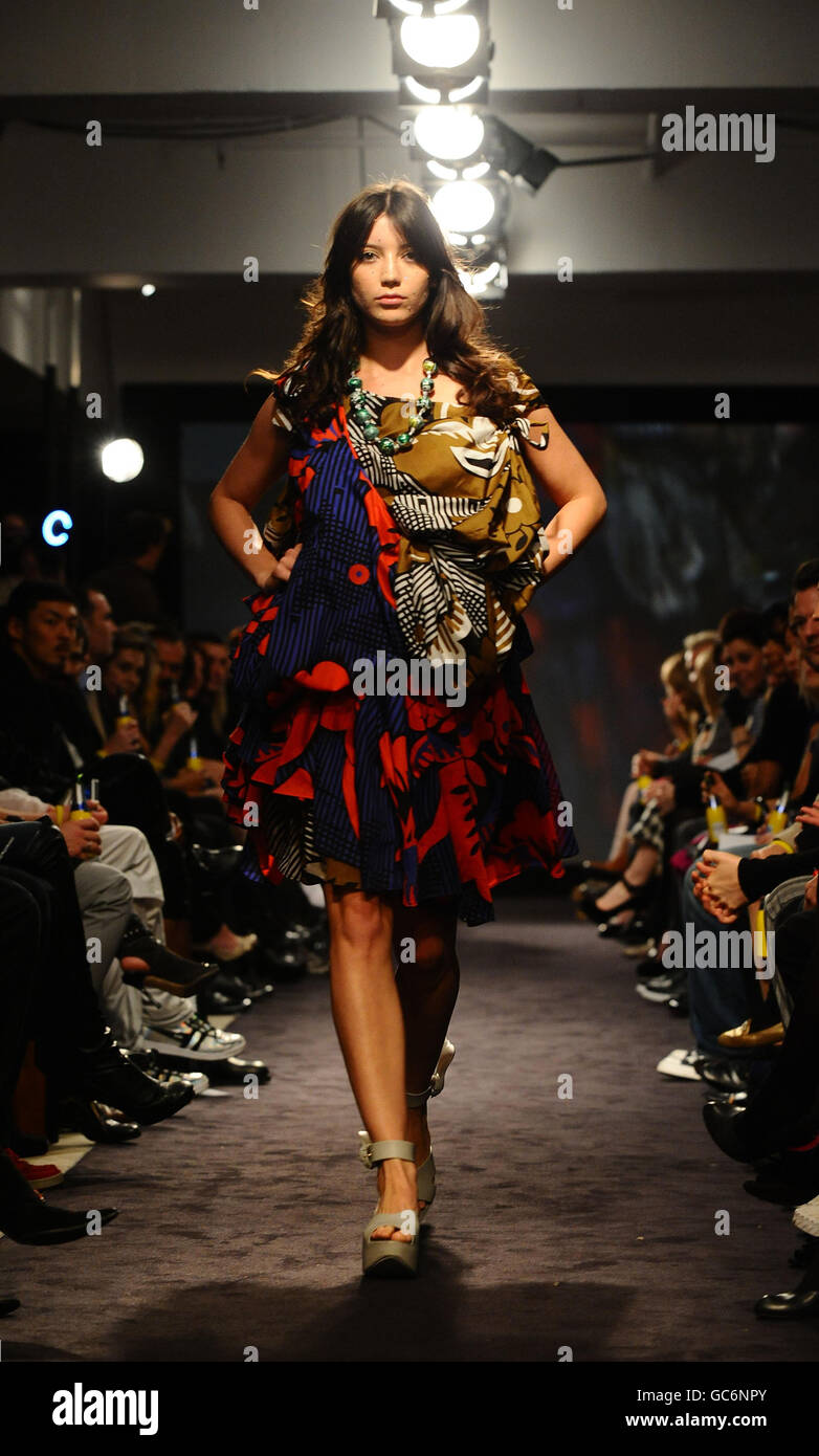 Daisy Lowe models on the catwalk at the launch of designer Vivienne ...