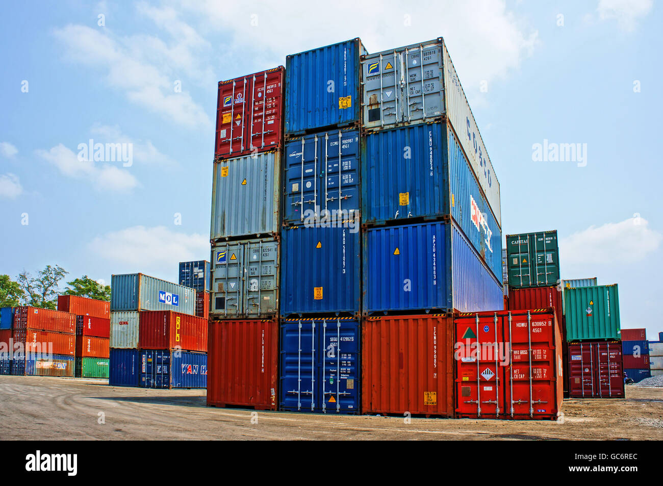 Cargo container depot hi-res stock photography and images - Alamy