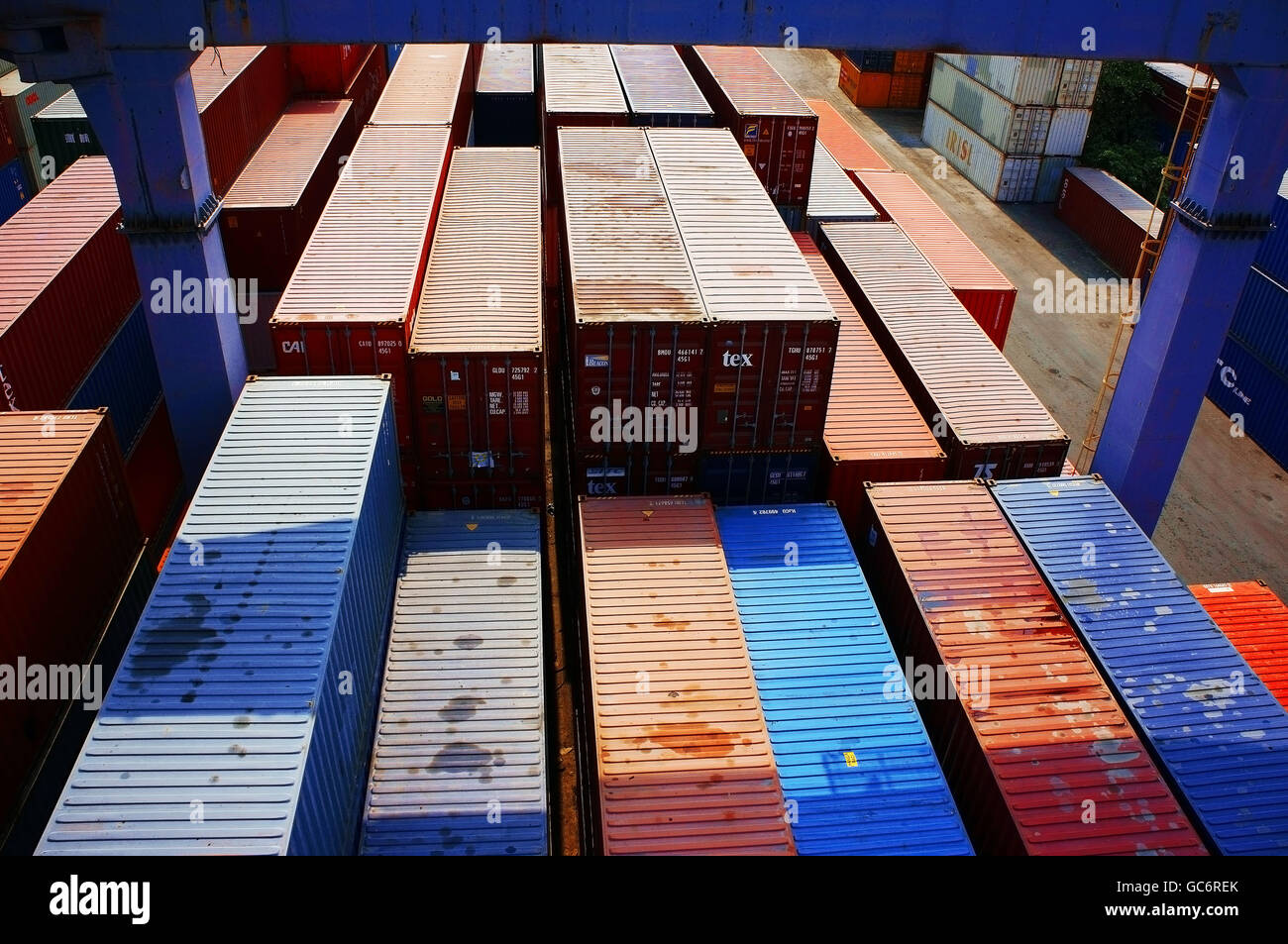 Cargo container depot hi-res stock photography and images - Alamy
