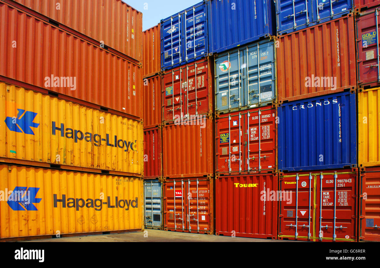 Cargo container depot hi-res stock photography and images - Alamy