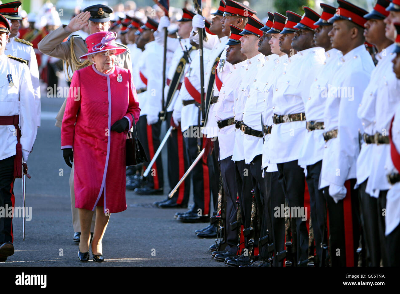 Britain's Queen Elizabeth II inspects the guard of honour in King's ...