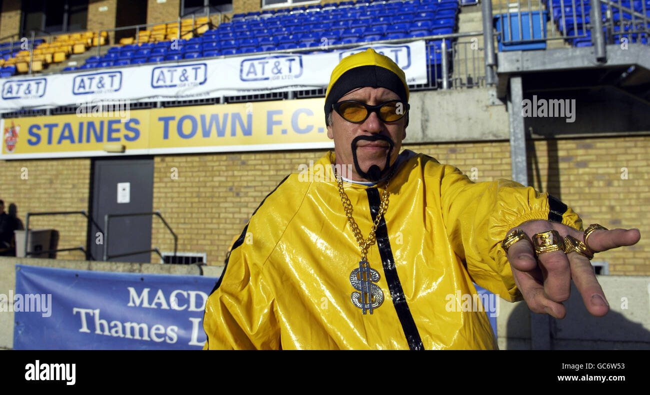 Staines fan John Blair dressed as Ali G prior to the FA Cup Second ...