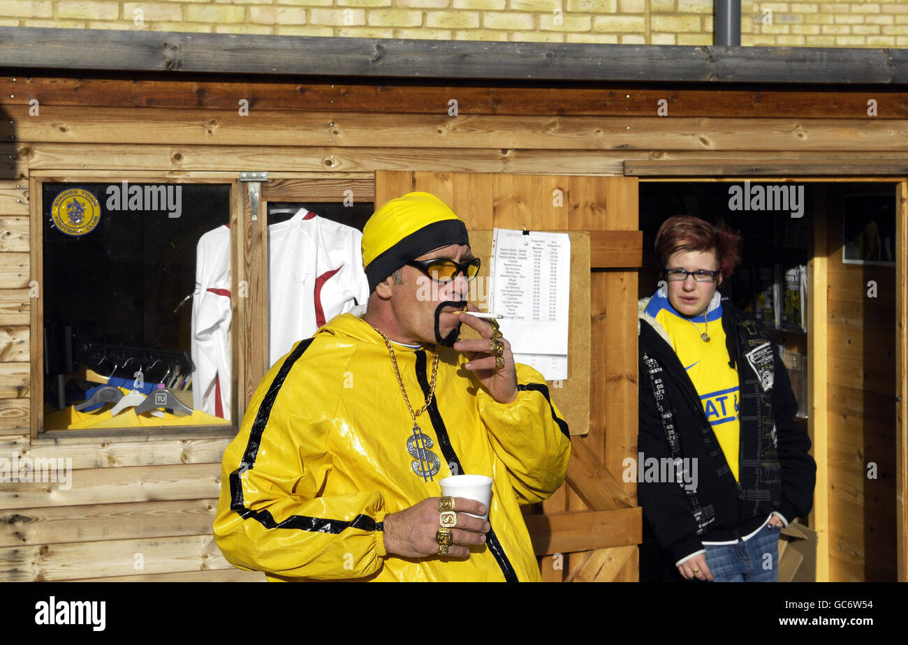 Staines fan John Blair dressed as Ali G prior to the FA Cup Second ...