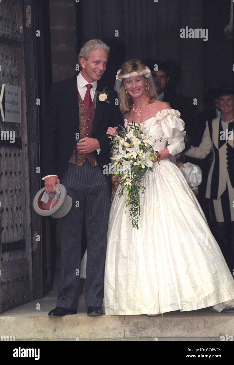 DAVID GOWER AND WIFE THORRUN AFTER THEIR WEDDING AT WINCHESTER ...
