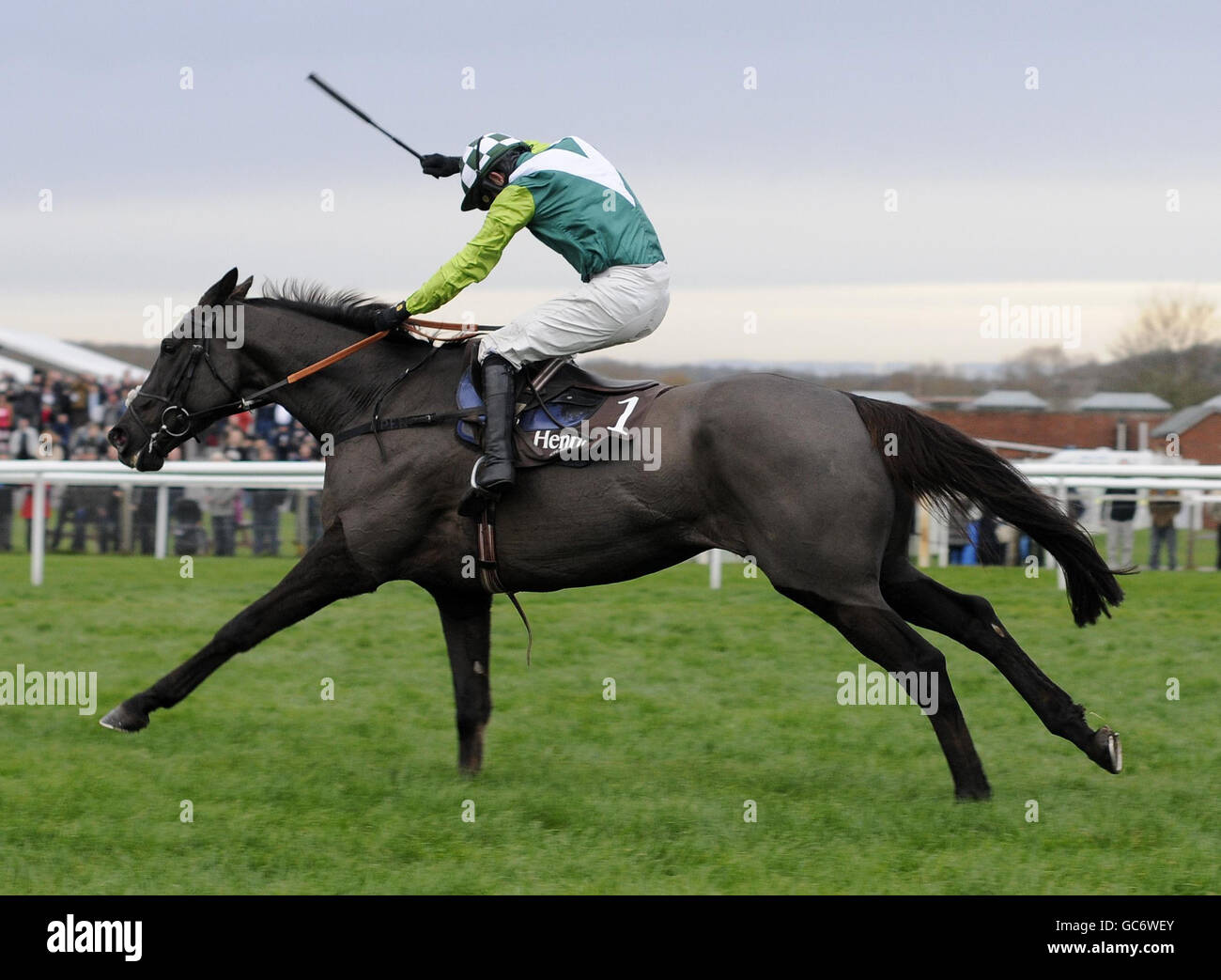 Jockey Ruby Walsh drives Denman to victory in The Hennessy Gold Cup ...
