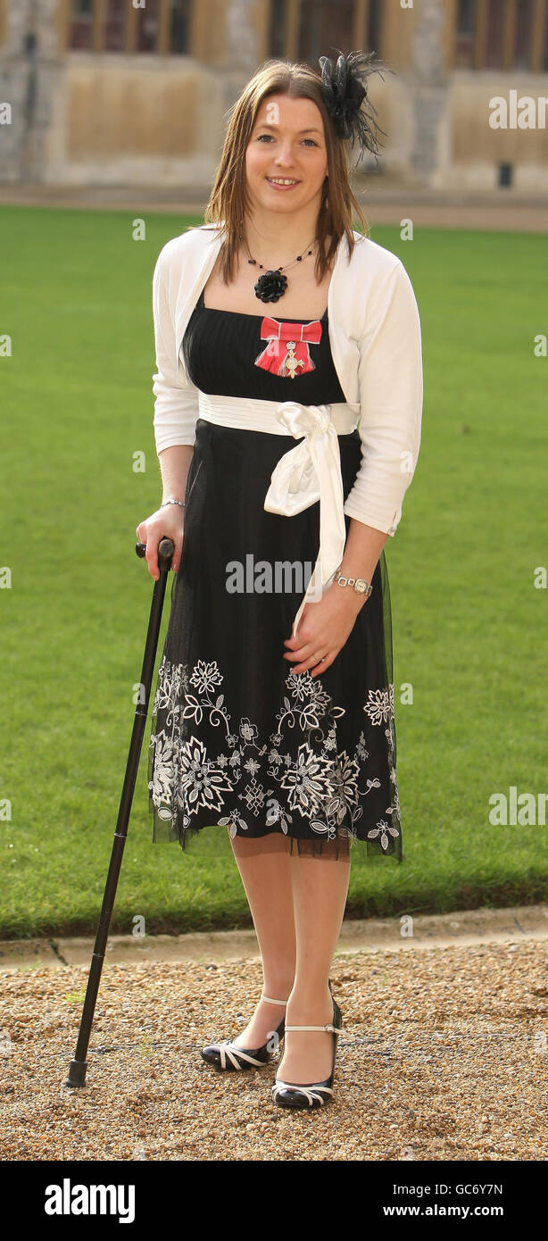 Paralympic swimmer nyree lewis holds her mbe hi-res stock photography ...
