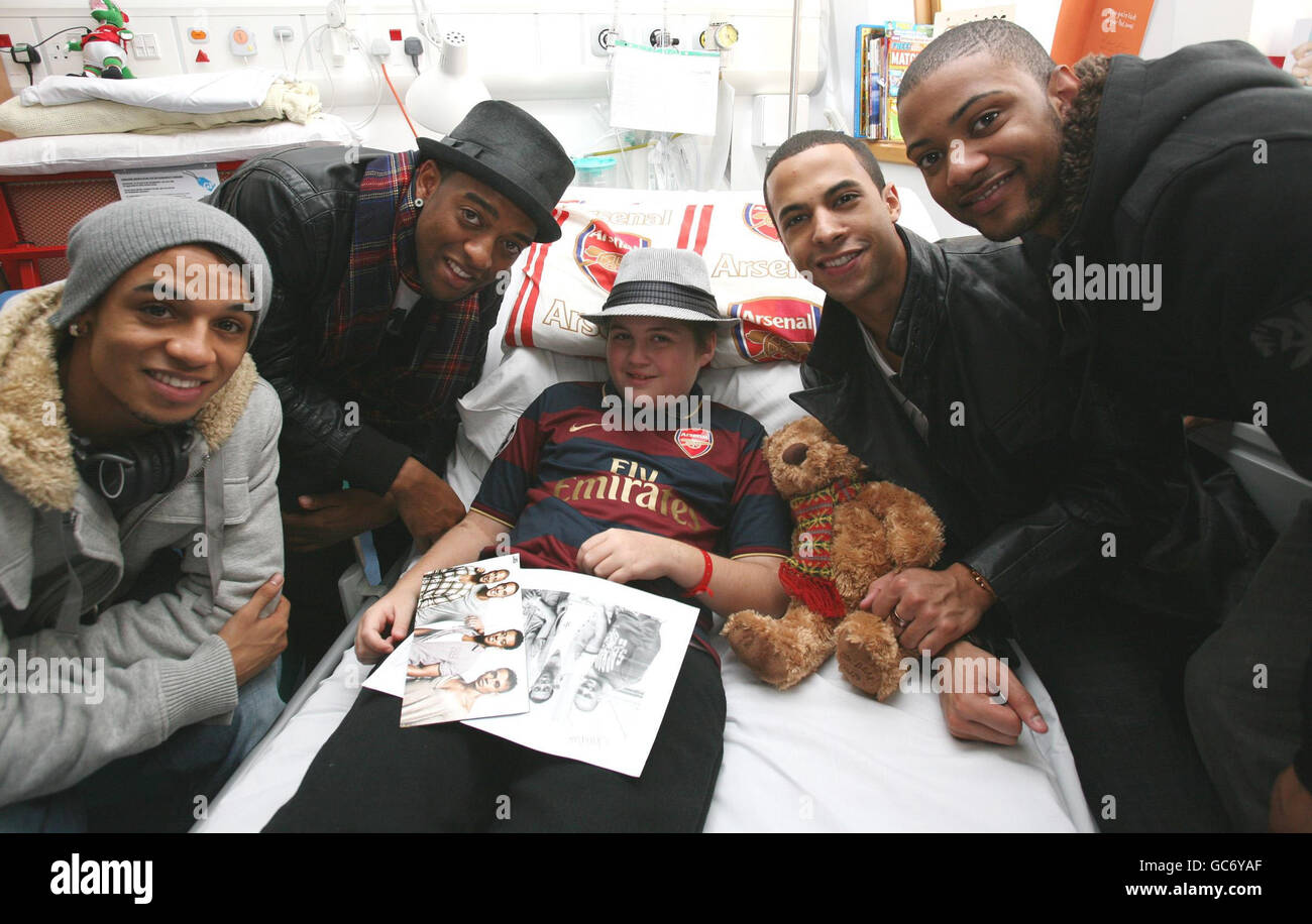 Boy band JLS, Aston Merrygold (left), Oritse Williams, Marvin Humes and ...