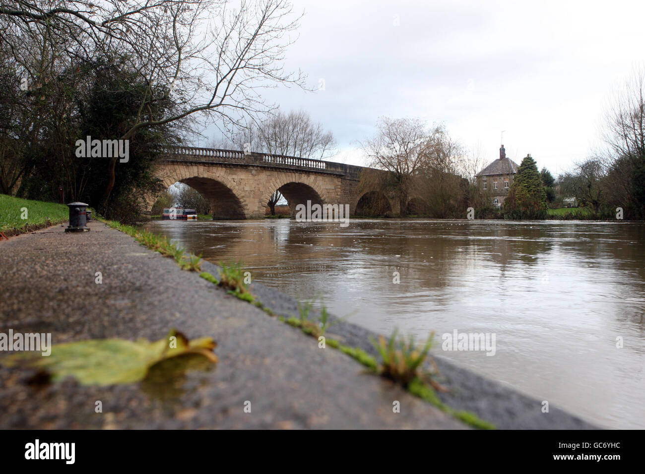 General view of The Swinford Toll Bridge across the River Thames at ...