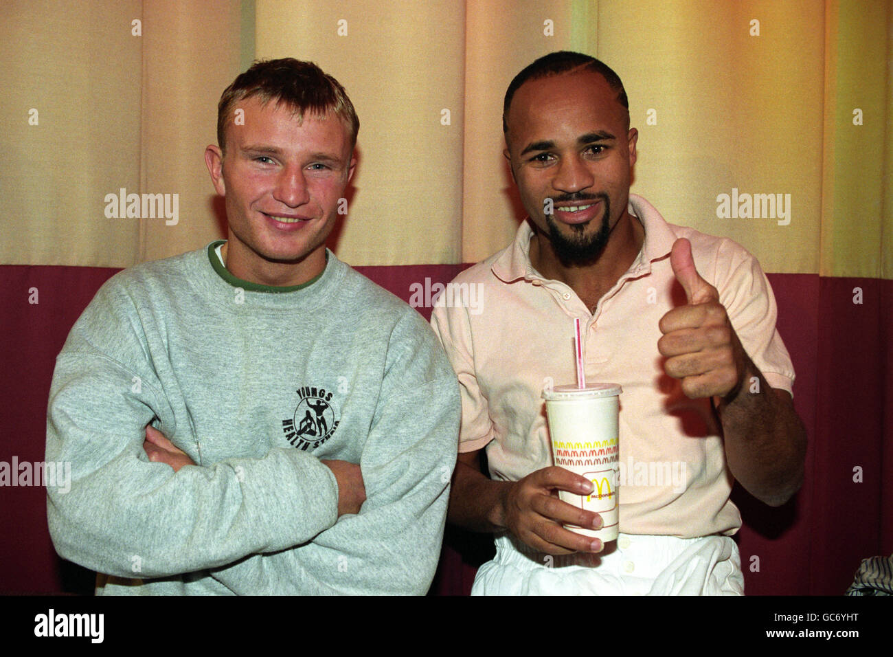 LIGHT-MIDDLEWEIGHT BOXERS CARLO COLARUSSA (LEFT) AND LLOYD HONEYGHAN ...