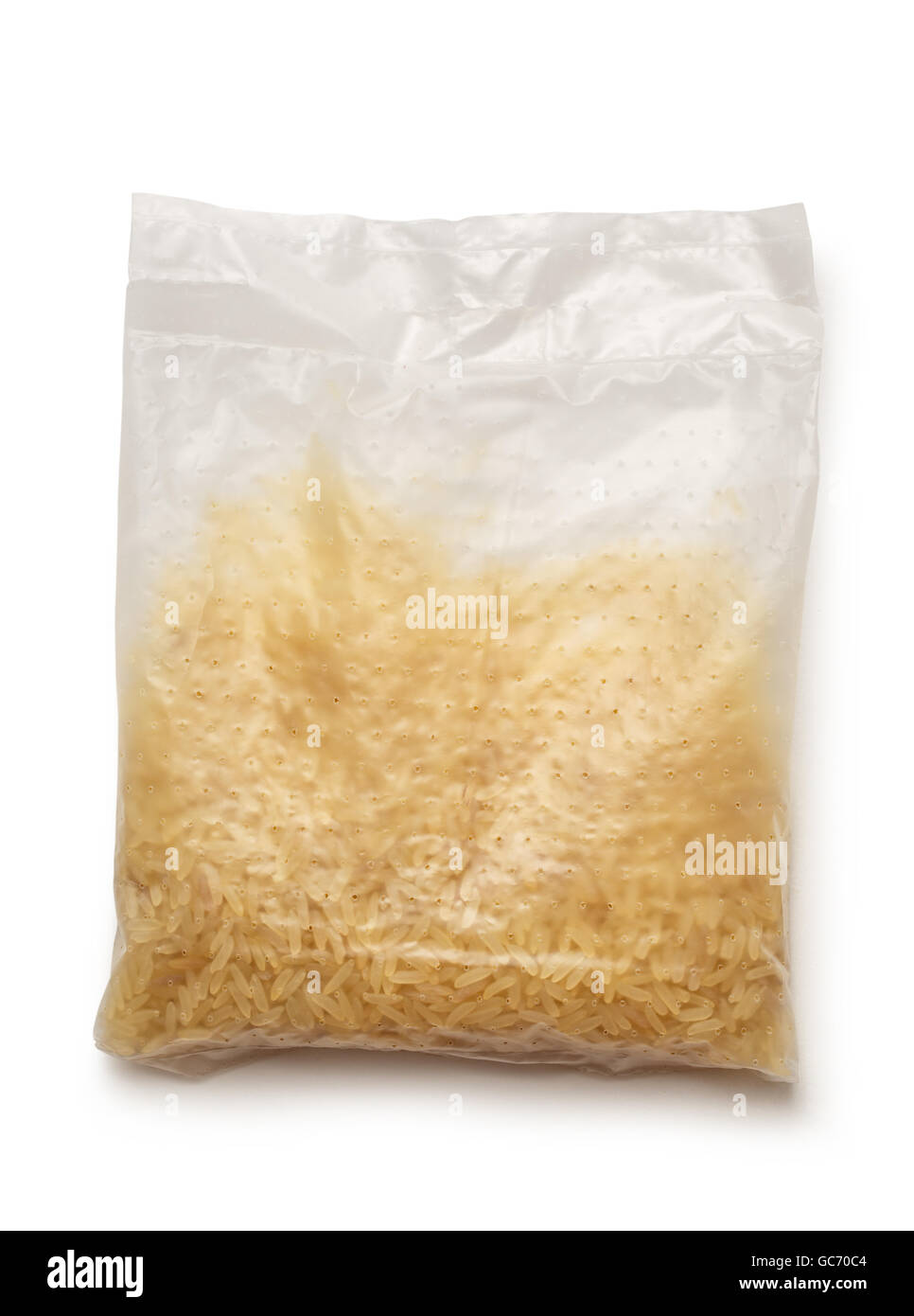 Package of dry white rice in closeup Stock Photo - Alamy