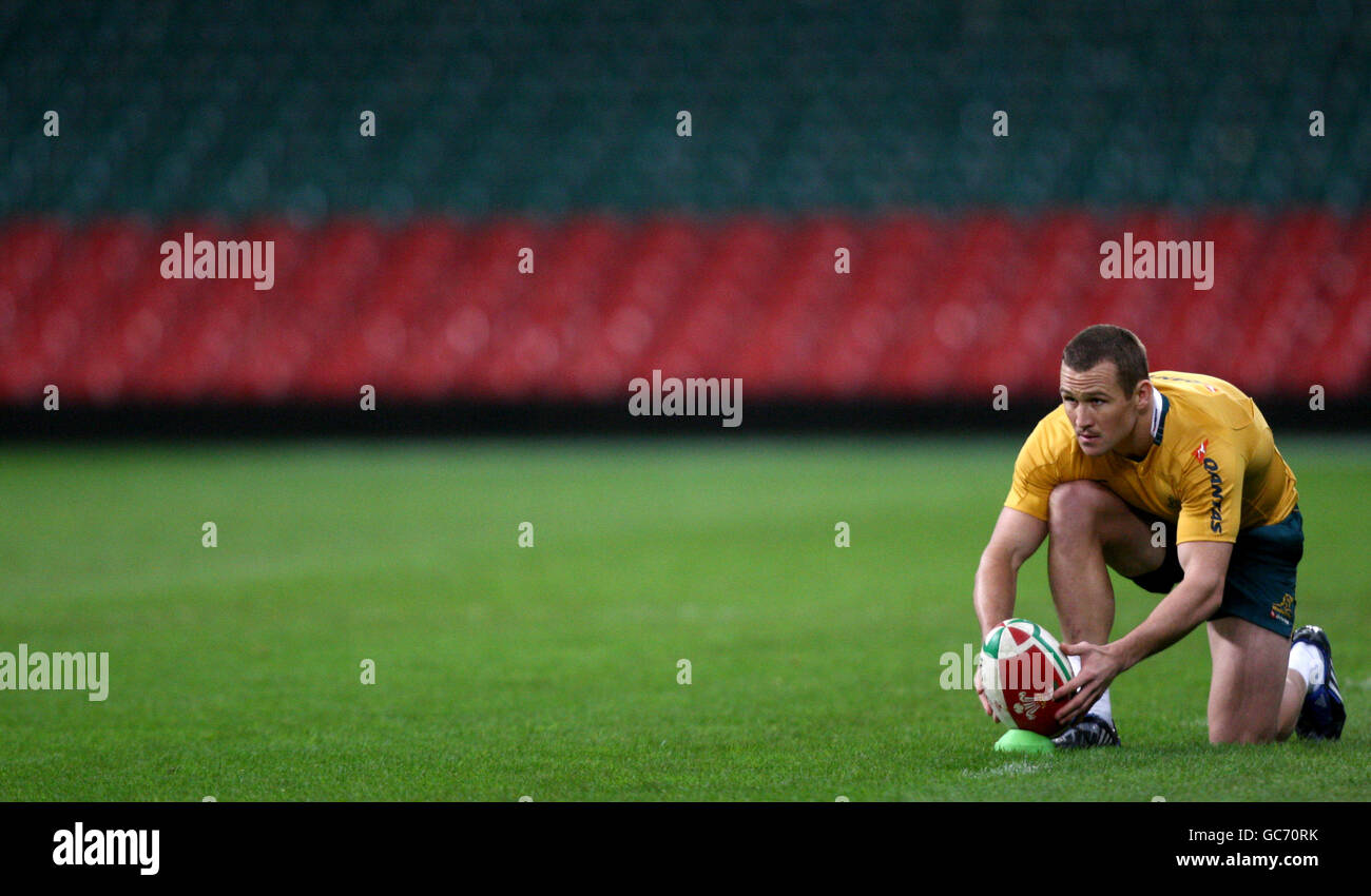 Rugby Union - Australia Training Session - Millennium Stadium Stock ...