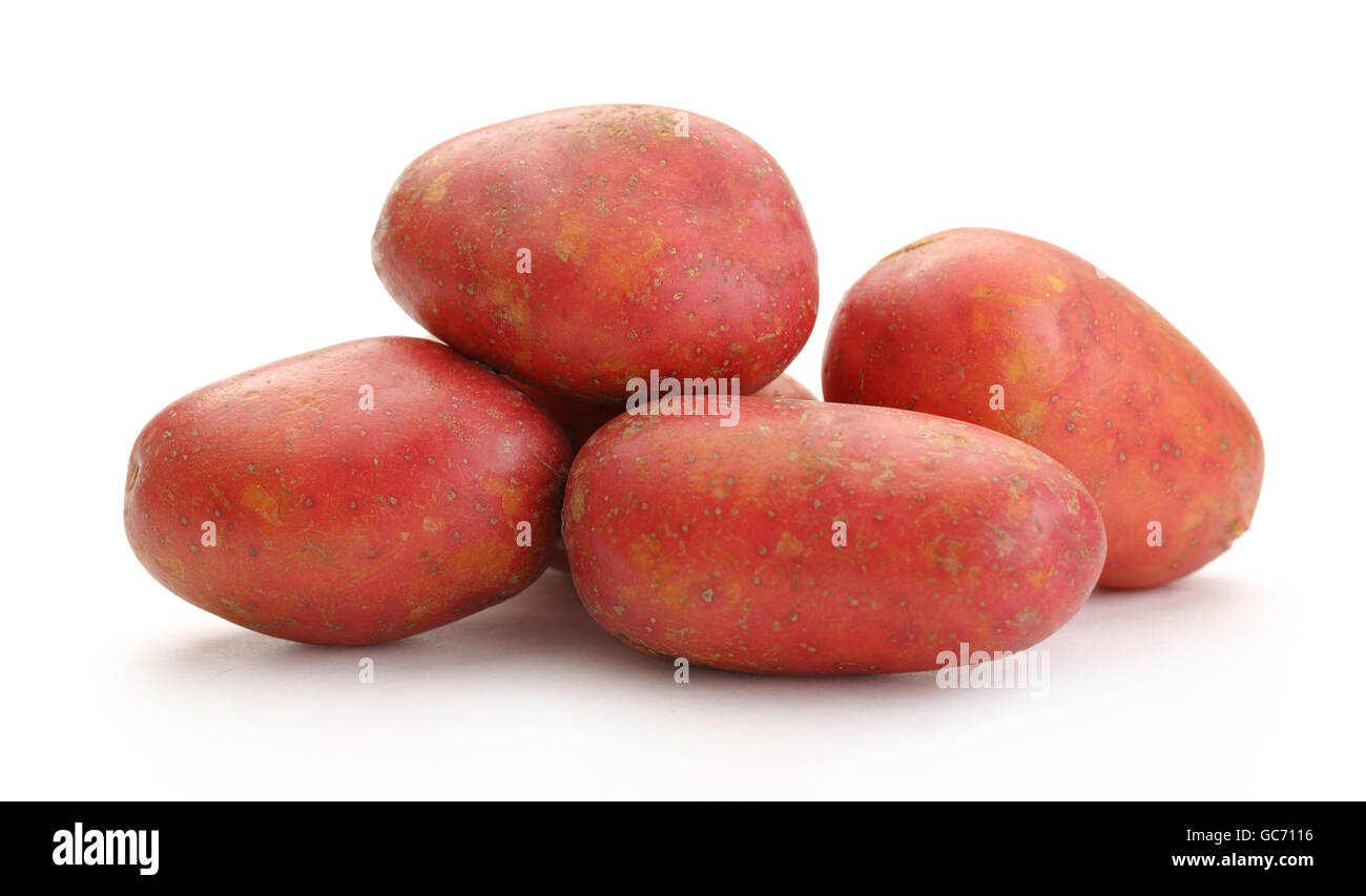 Fresh whole potatoes on the white background Stock Photo - Alamy