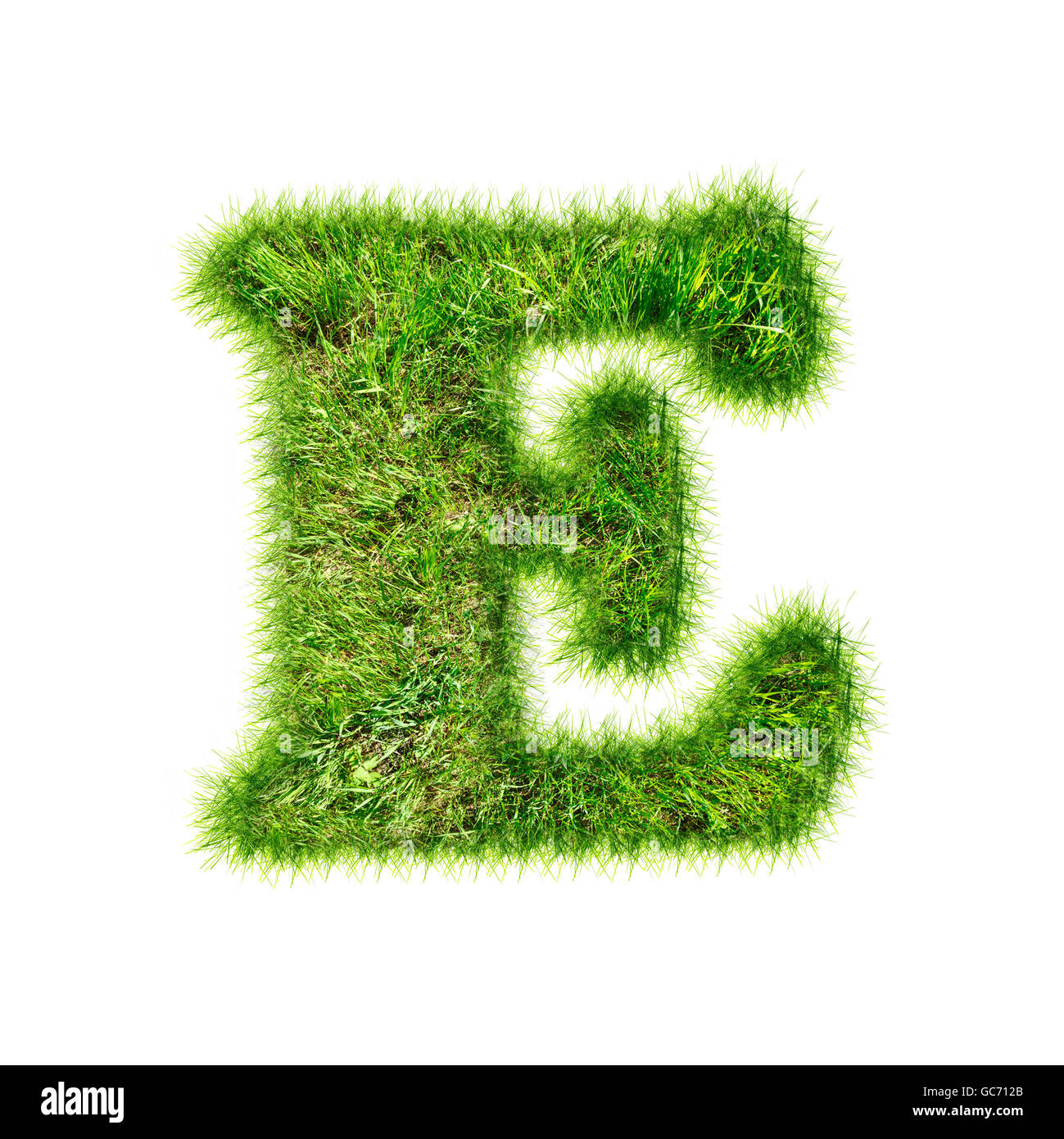 Capital latin letter made of green grass Stock Photo - Alamy
