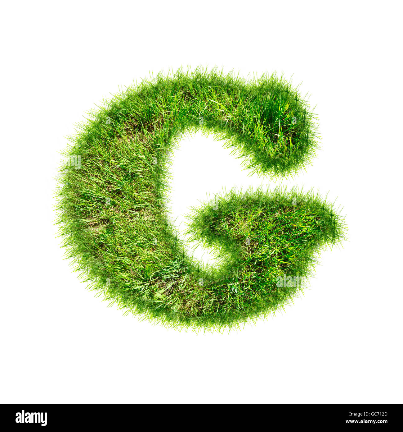 Capital latin letter made of green grass Stock Photo - Alamy