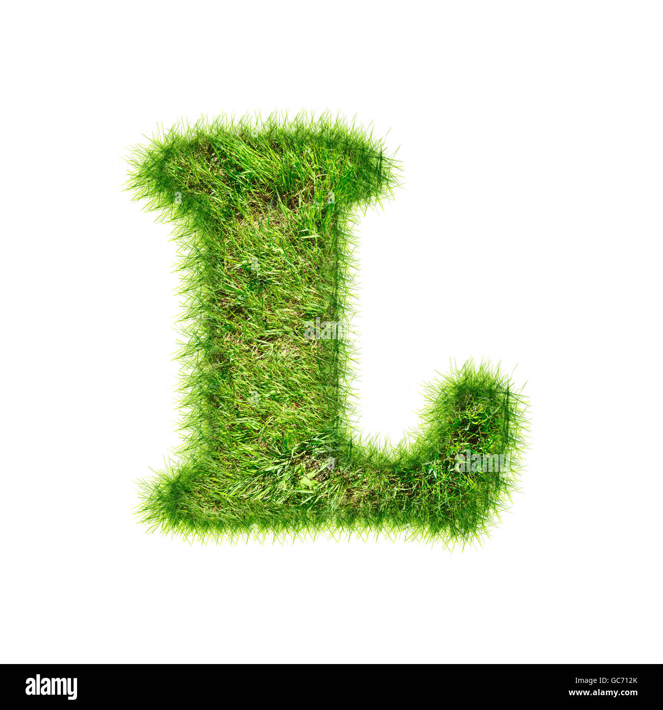 Capital latin letter made of green grass Stock Photo - Alamy
