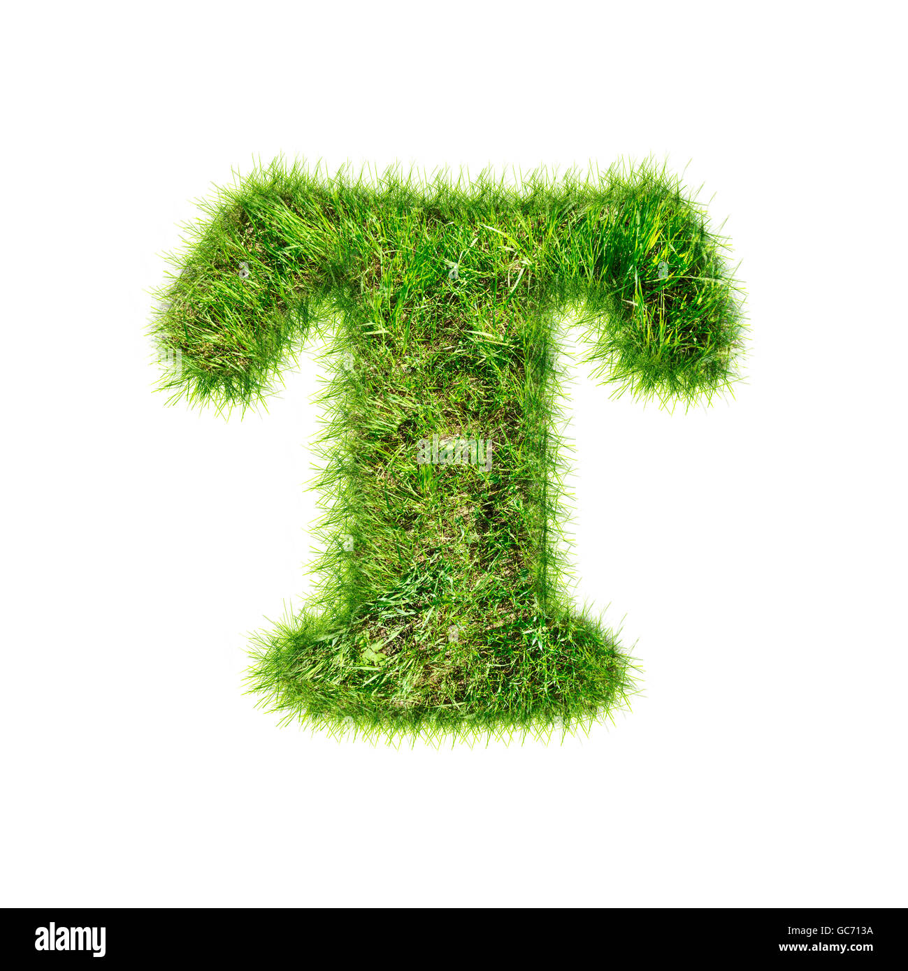 Capital latin letter made of green grass Stock Photo - Alamy