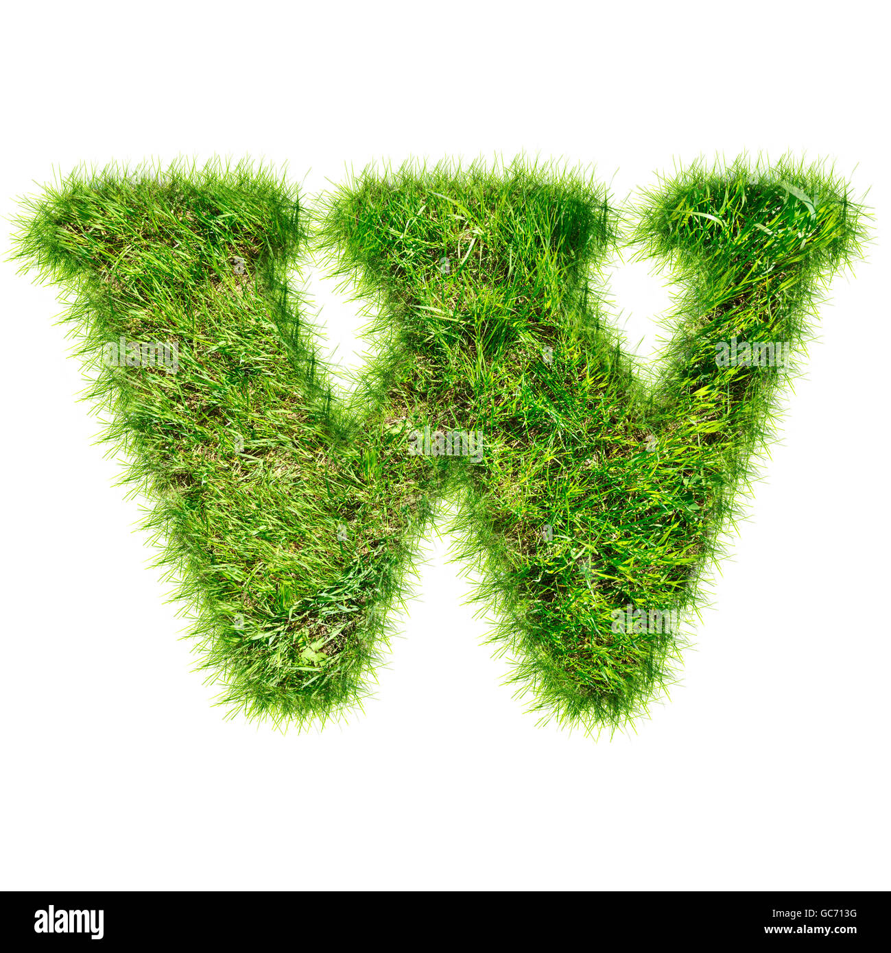 Capital latin letter made of green grass Stock Photo - Alamy