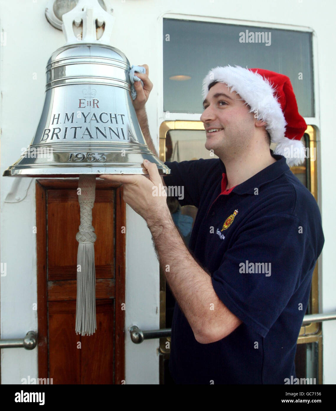 Royal Yacht Britannia employee James Ley, celebrates an early Christmas ...