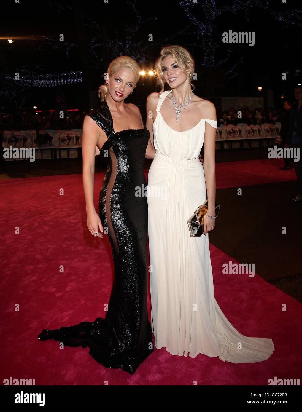 Sarah Harding (left) and Tamsin Egerton (right) arriving for the UK ...