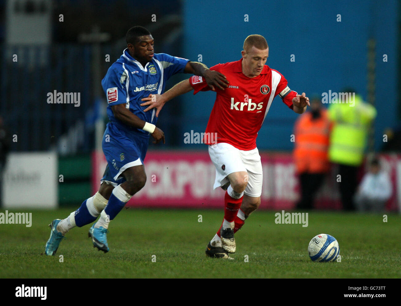 Stockport County's Nicholas Bignall and Charlton Athletic's Nicky ...