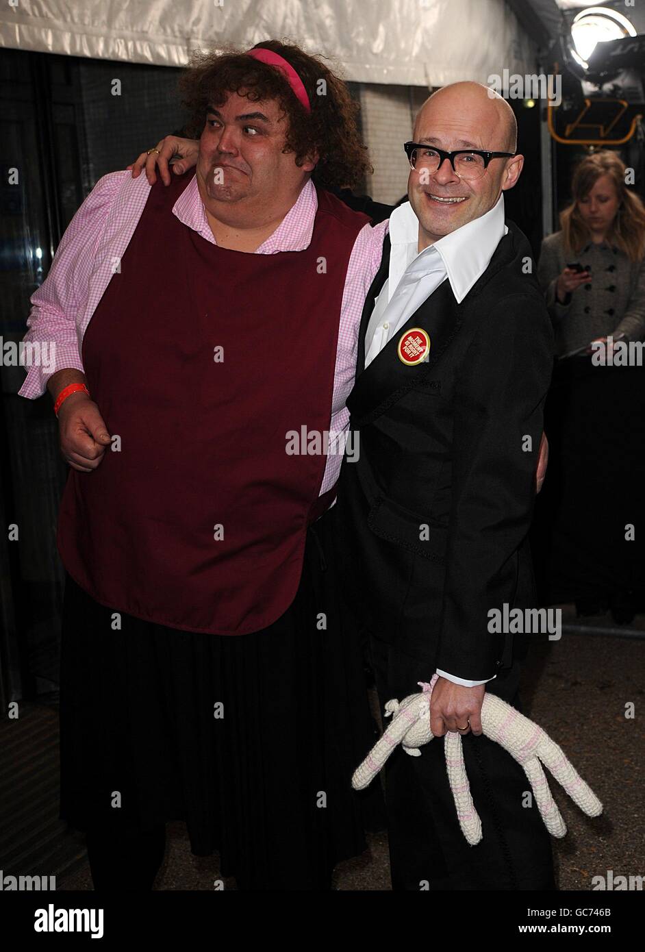 Harry Hill (right) and actor Steve Benham (in character as Heather from ...