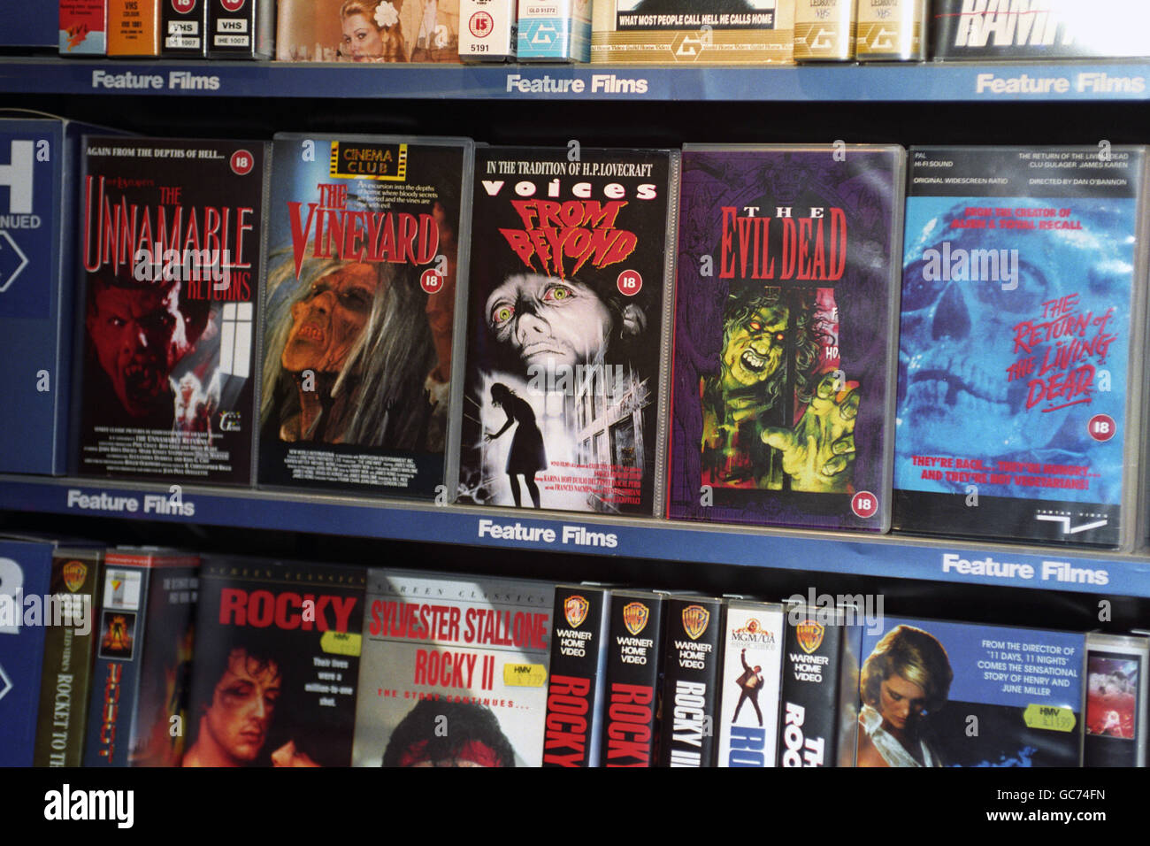 A TYPICAL SELECTION OF HORROR Stock Photo - Alamy