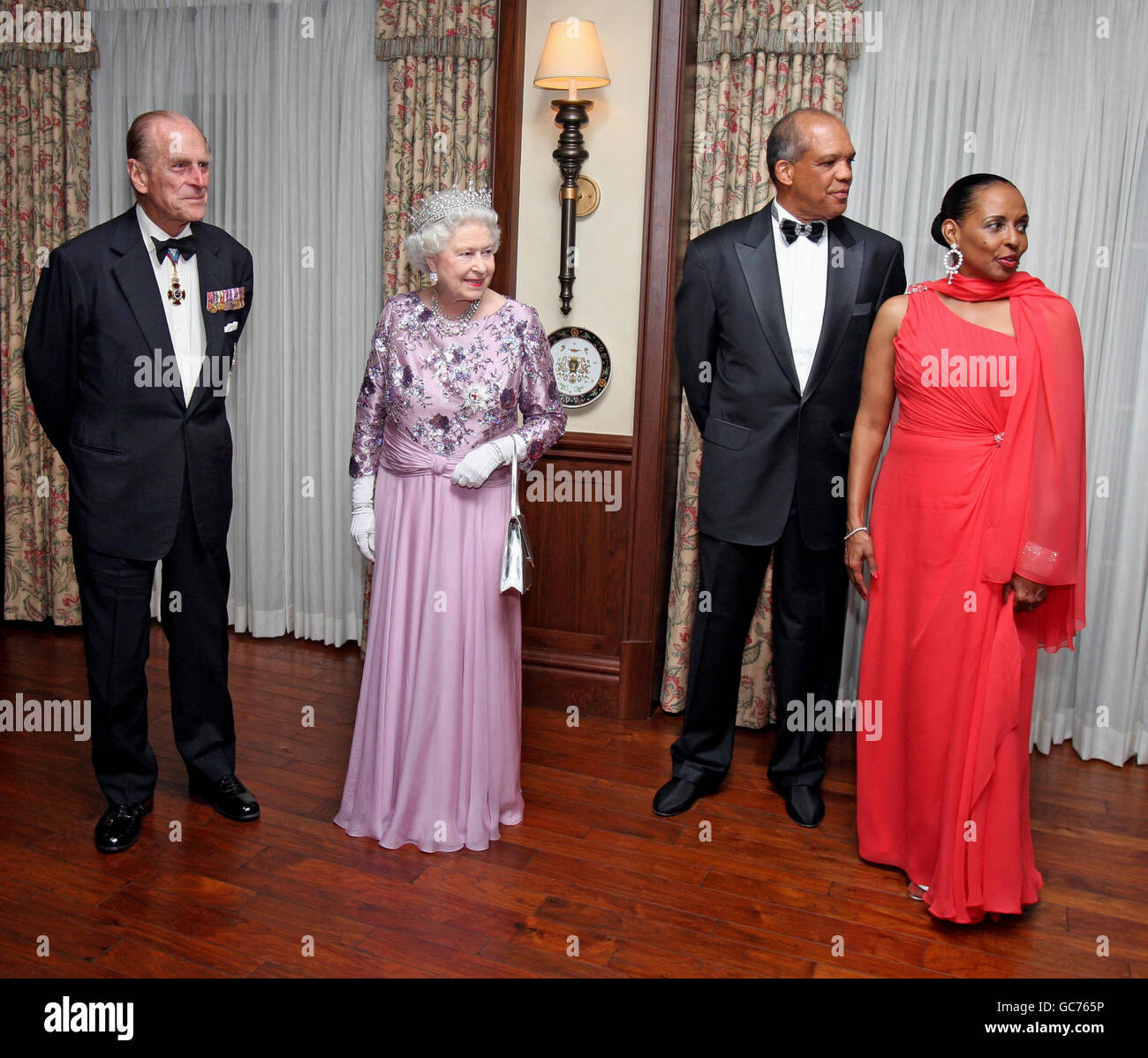 Queen Elizabeth II, The Duke of Edinburgh with the Premier of Bermuda ...