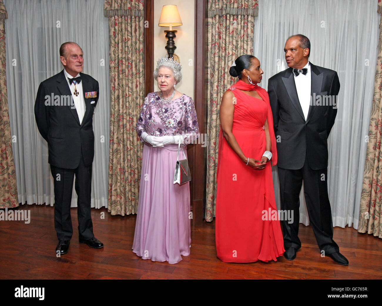 Queen Elizabeth II, The Duke of Edinburgh with the Premier of Bermuda ...