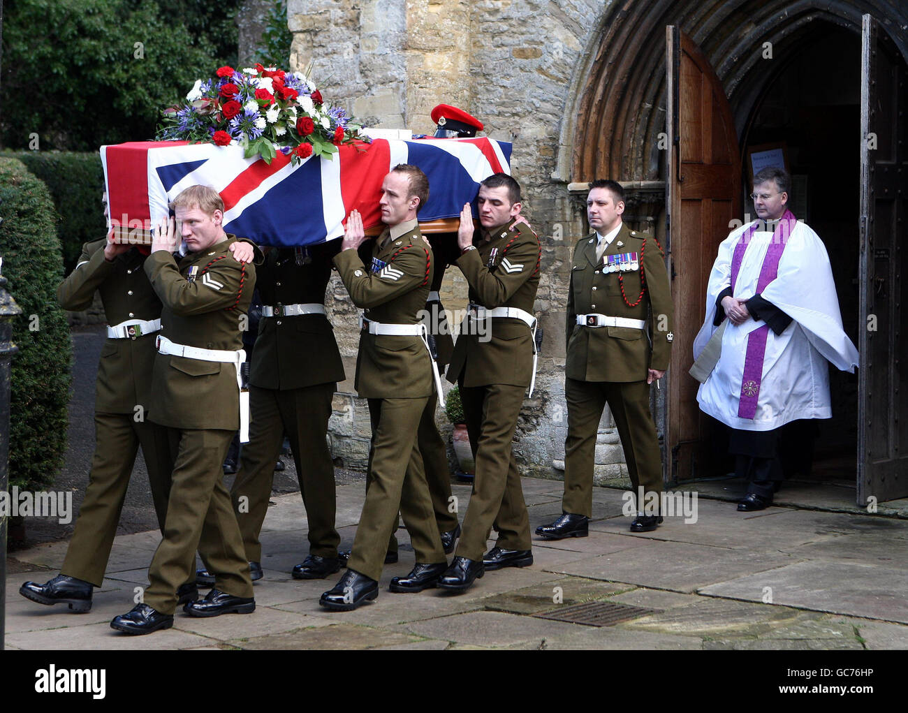 The coffin of Corporal Nicholas Webster-Smith of the Royal Military ...