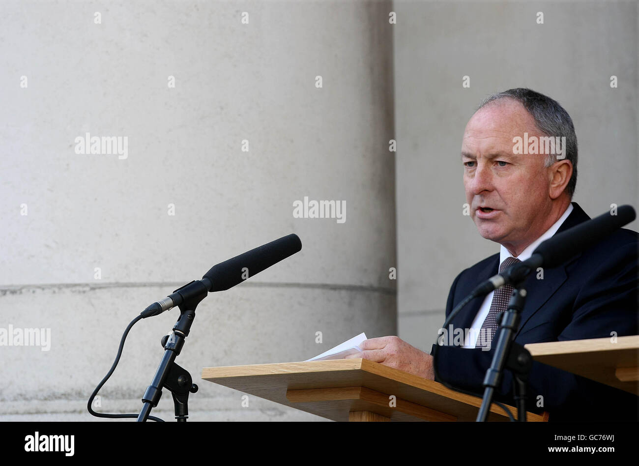 Justice Minister Dermot Ahern during a press conference at Government ...