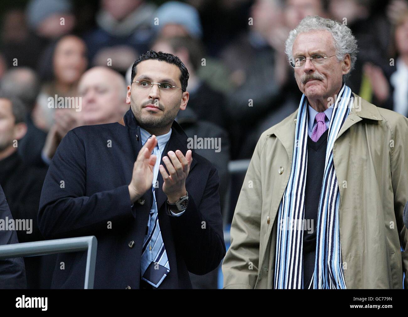 Manchester City chairman Khaldoon Al Mubarak in the stands Stock Photo ...