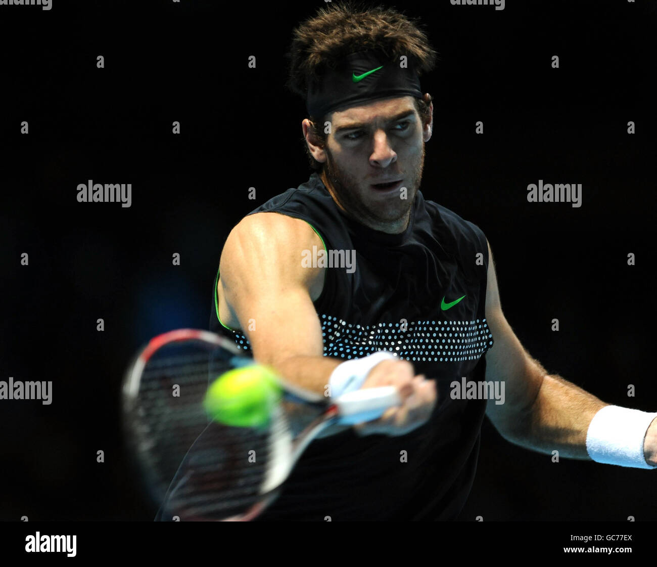Argentina's Juan Martin Del Potro during the Barclay's ATP World Tennis ...