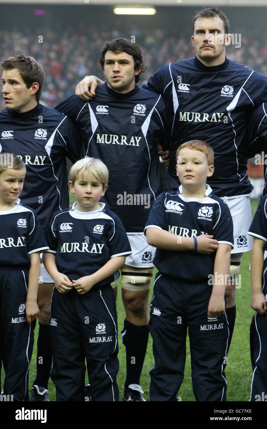 Scotland line up mascots before game hi-res stock photography and ...