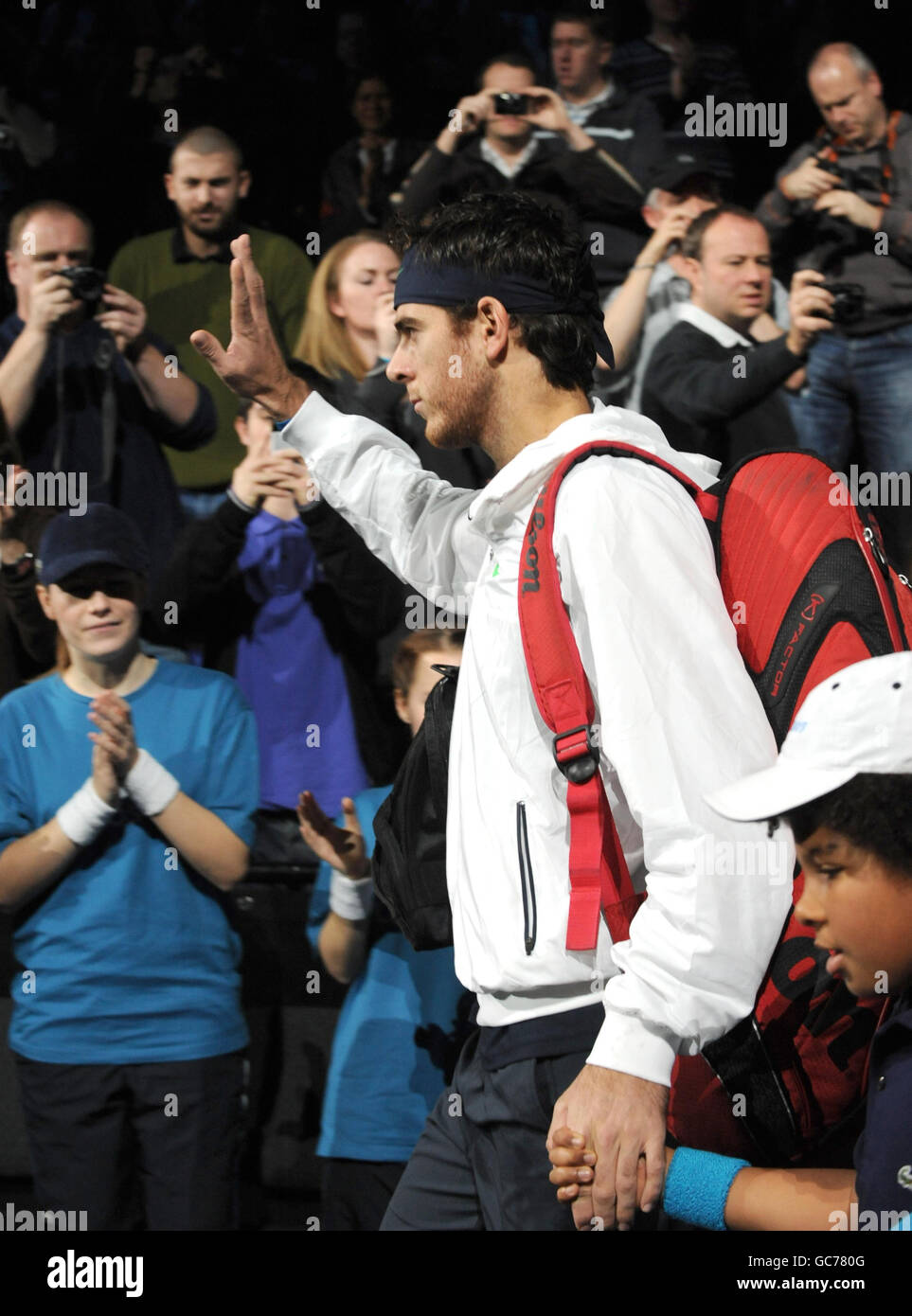 Argentina's Juan Martin Del Potro enters the arena for the ATP final ...