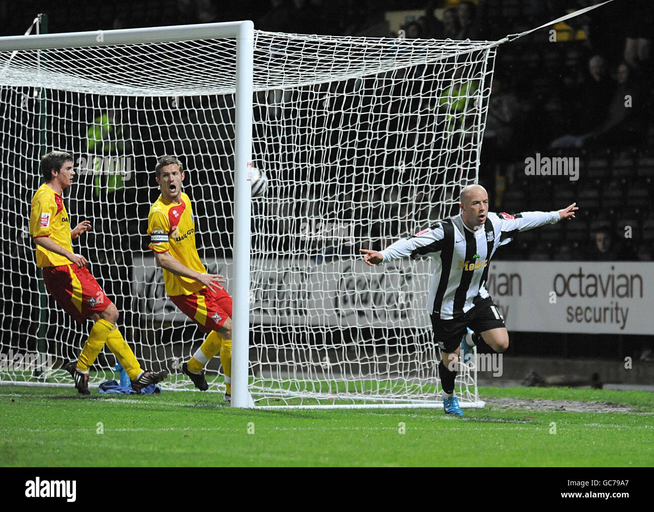 Notts County's Luke Rodgers celebrates scoring their first goal during ...