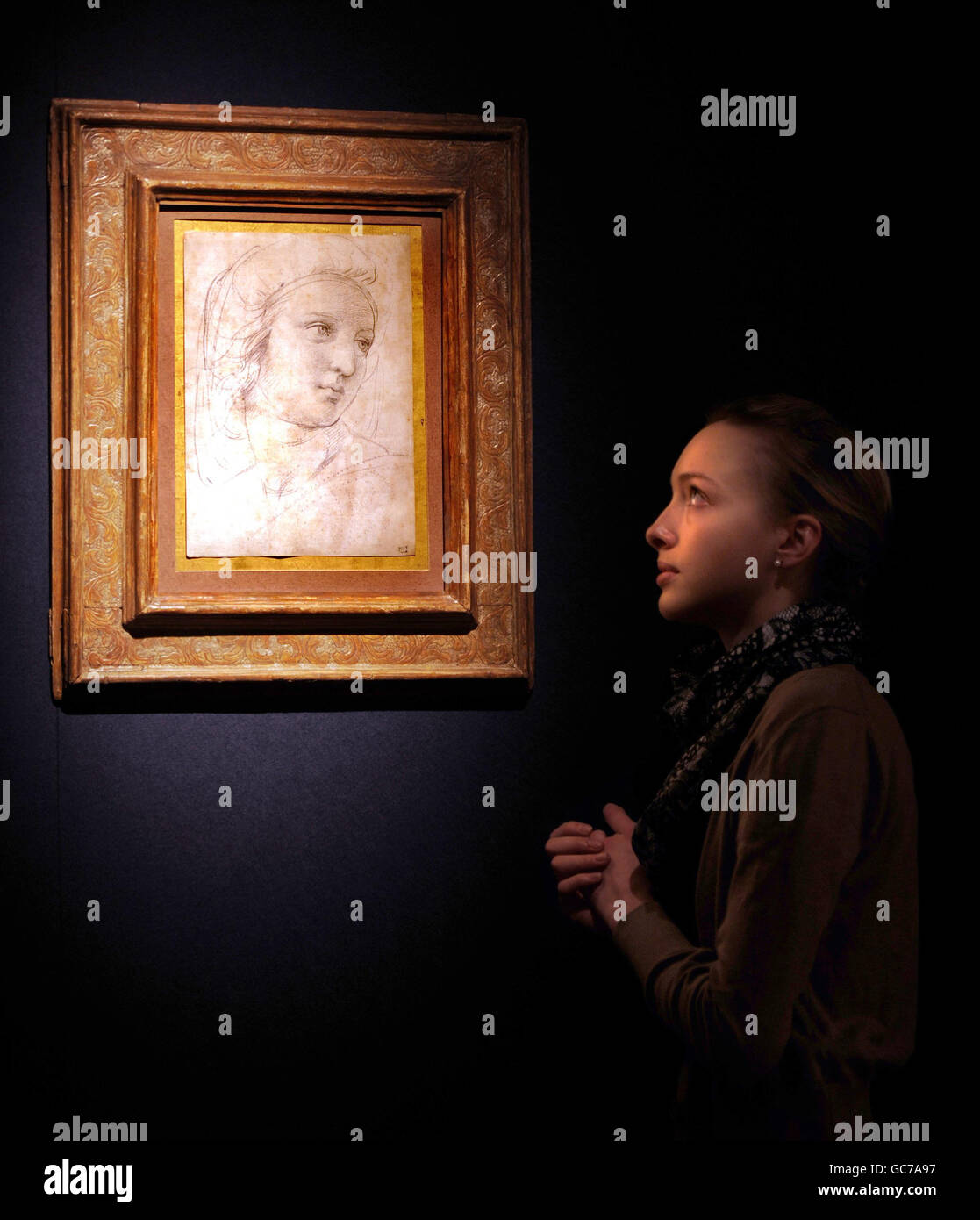 A Raphael (1483 to 1520) drawing, Head of a Muse, not seen in public ...