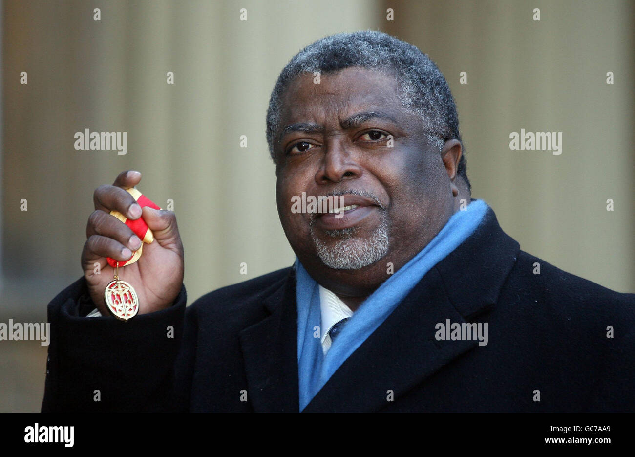 Sir Michael Barnett after he was knighted by the Princess Royal at an ...