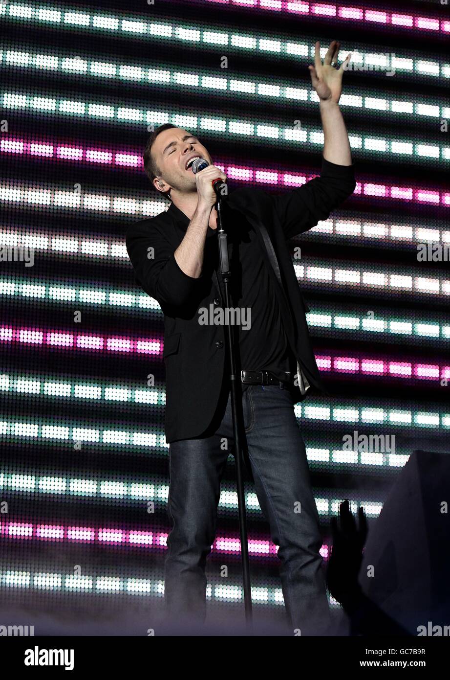 Shane Filan Westlife Performing At The O2 Arena London Hi Res Stock