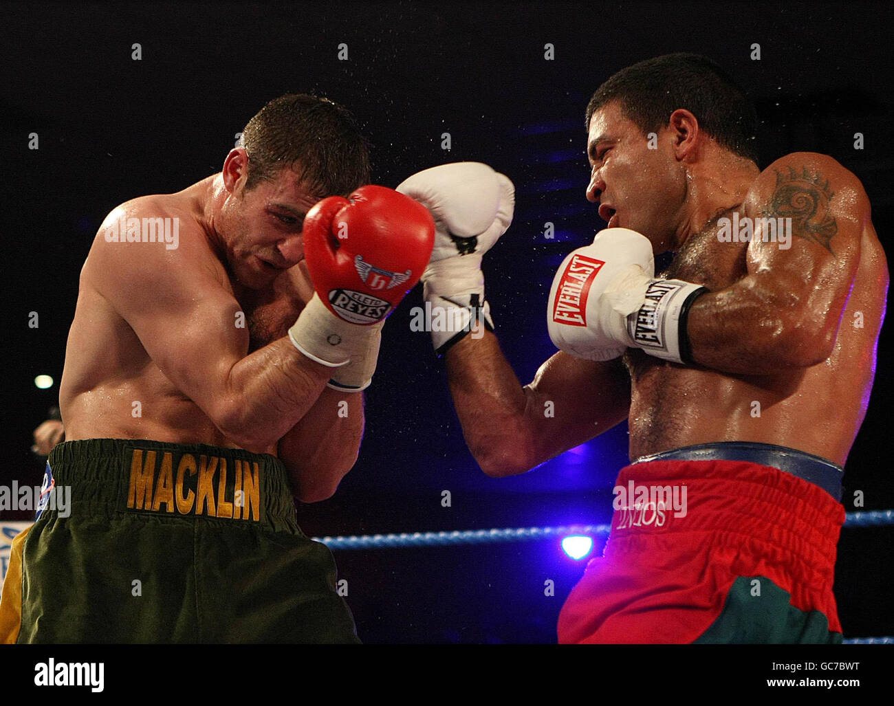 Matthew Macklin (left) fights Rafael Sosa Pintos during the ...