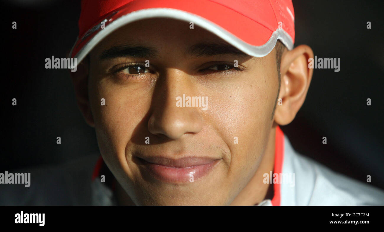 Racing Driver Lewis Hamilton at Mercedes World where he helped to ...