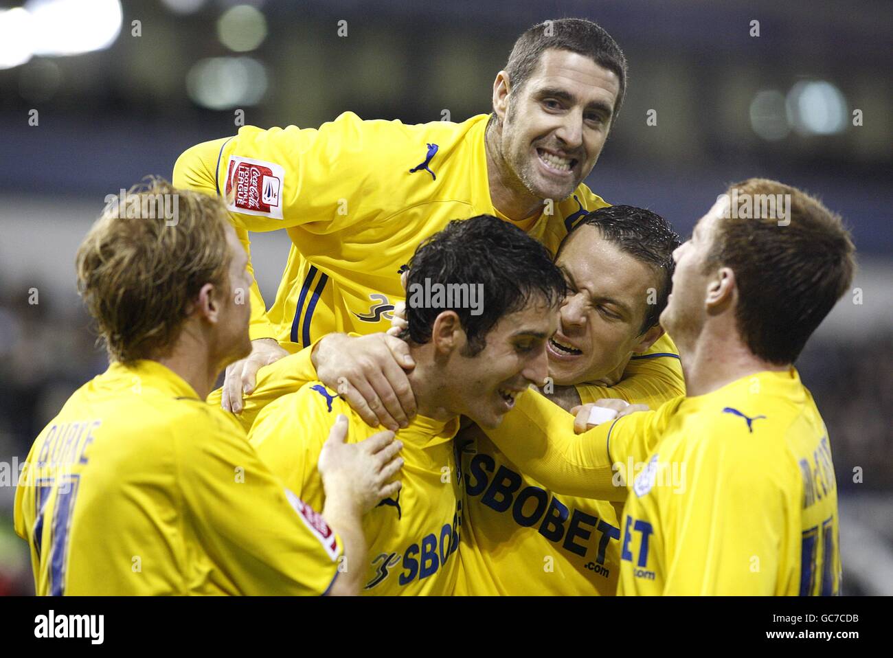 Cardiff City's Peter Whittingham (second left) celebrates with his team ...