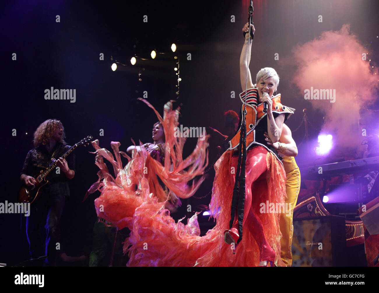 Pink pictured performing at the O2 Arena, Greenwich Stock Photo - Alamy