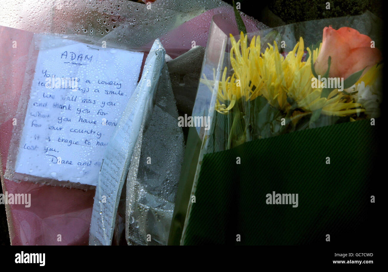 Tributes left in memory of Lance Corporal Adam Drane of the Royal ...