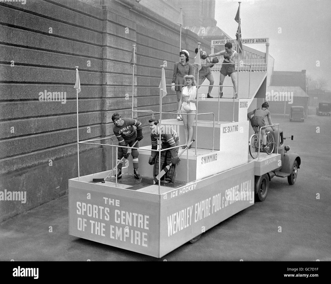 One of the Sports Tableau's on a trailer, representing The Wembley ...