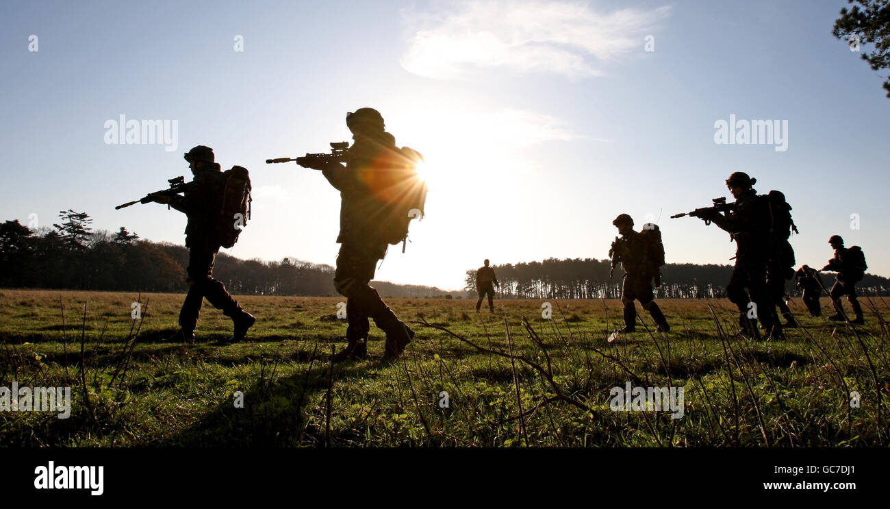 Soldiers from The Territorial Army London Regiment, during a compound ...