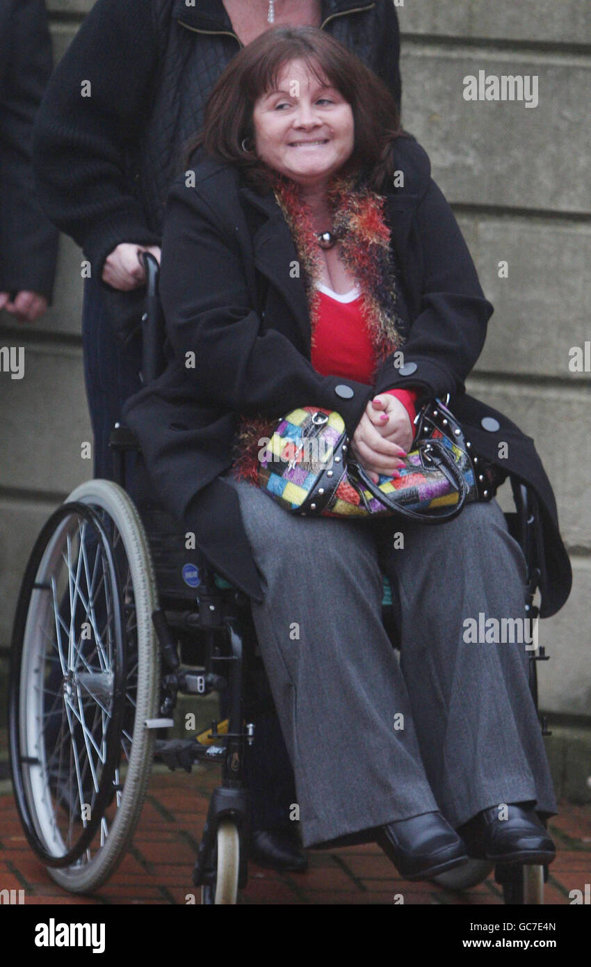 Caroline Johnson arrives at the Crown Court in Reading, Berkshire ...