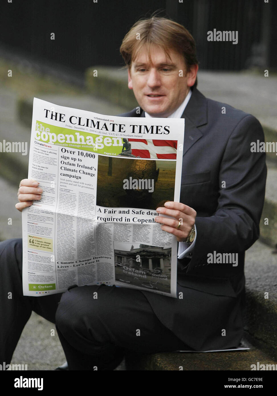 Oxfam Chief Executive Jim Clarken at the Custom House in Dublin reading ...