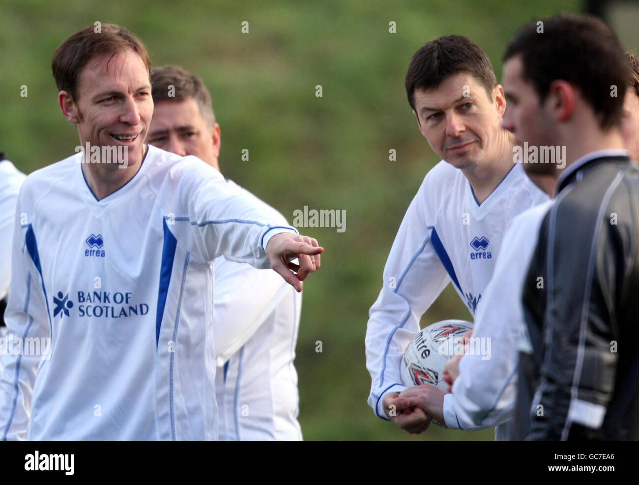 Scottish Secretary Jim Murphy (left) during a charity football match ...